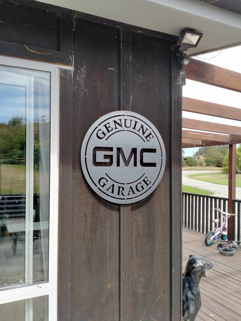 Genuine GMC Garage – White Fire - Metal Craft, Signwriting, Airbrushing