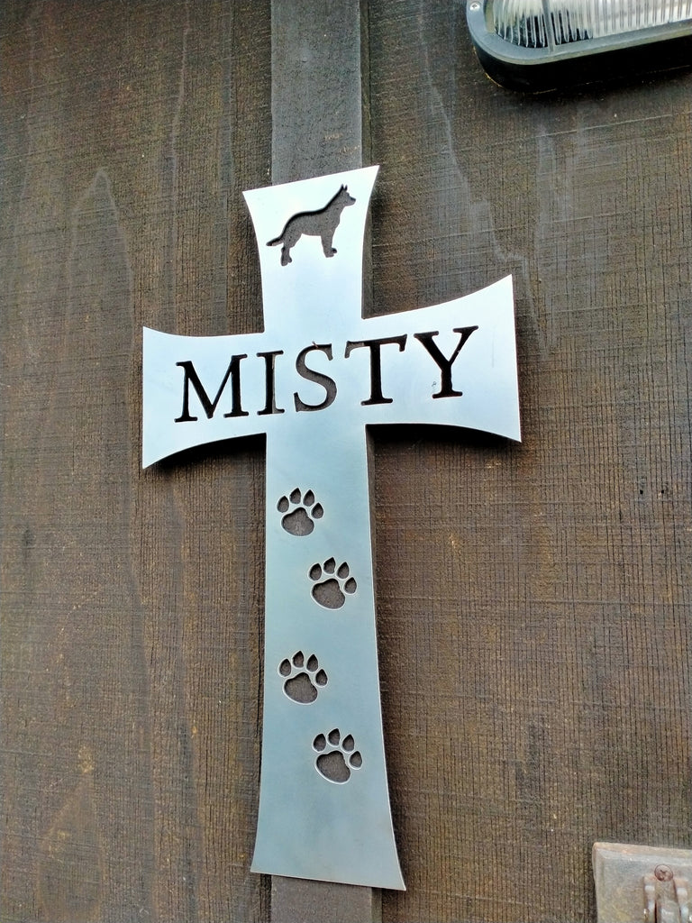 Dog Cross – White Fire - Metal Craft, Signwriting, Airbrushing