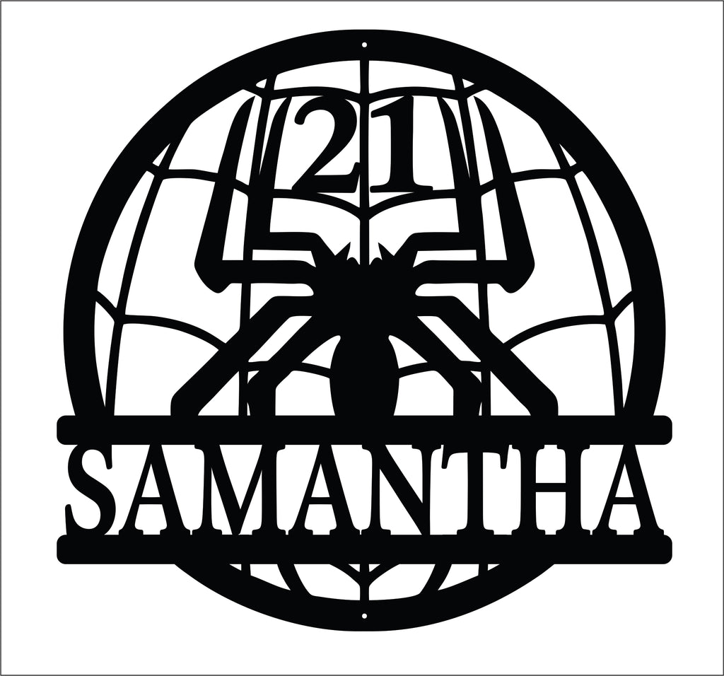 Spider disc with text – White Fire - Metal Craft, Signwriting, Airbrushing